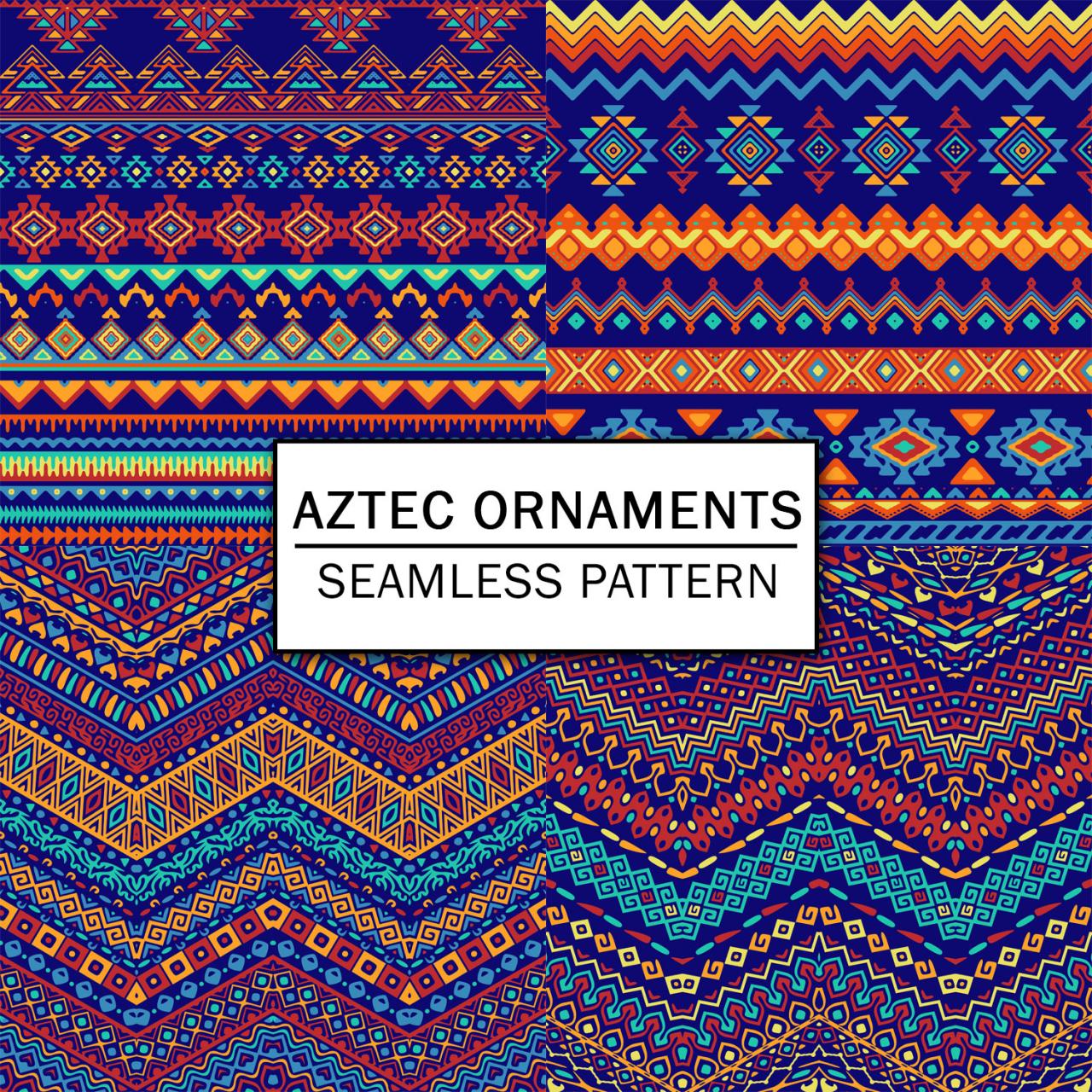 Aztec Ethnic Ornaments Digital Paper Spring Digital Paper Scrapbooking ...