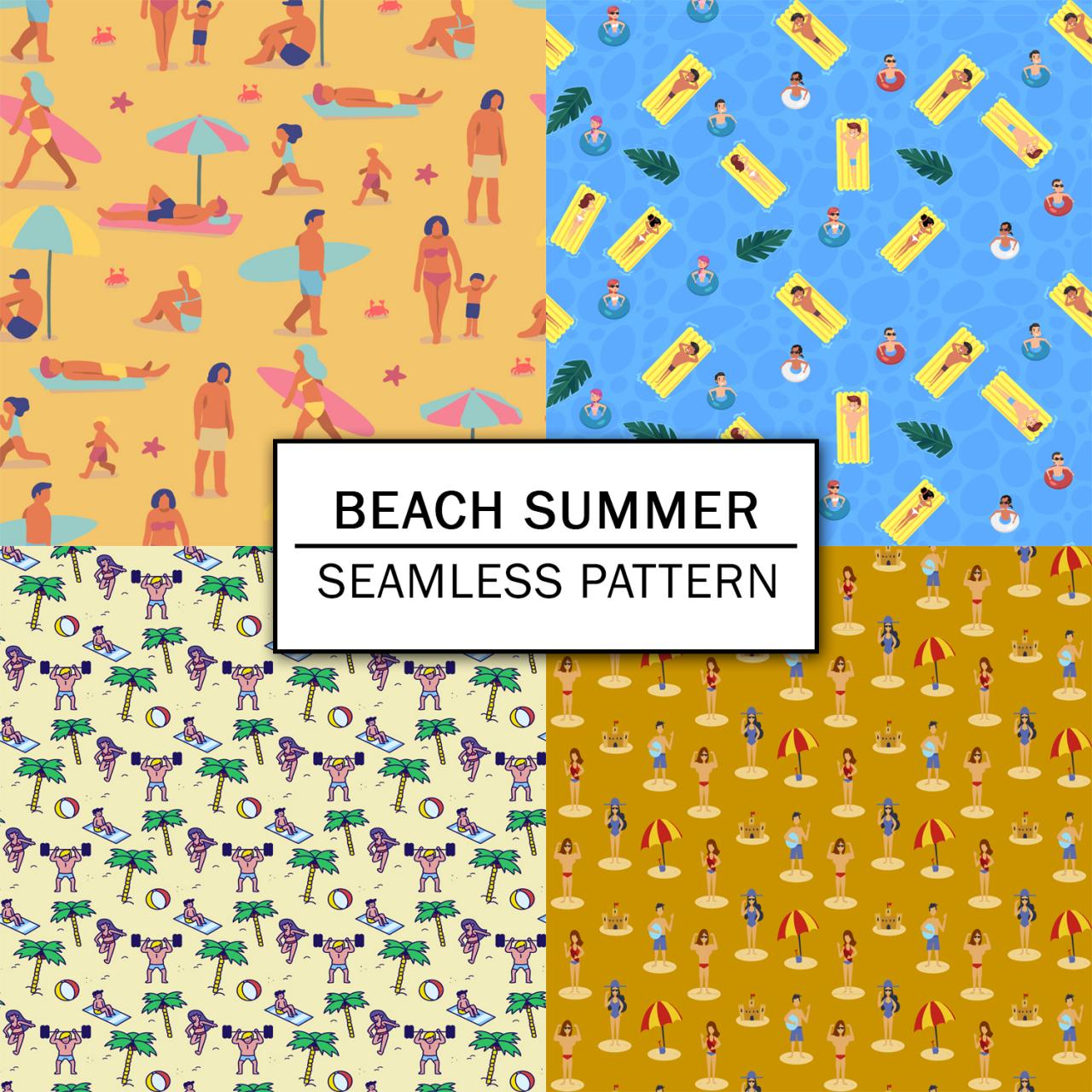 Beach Summer Digital Paper Spring Digital Paper Scrapbooking Paper Set ...