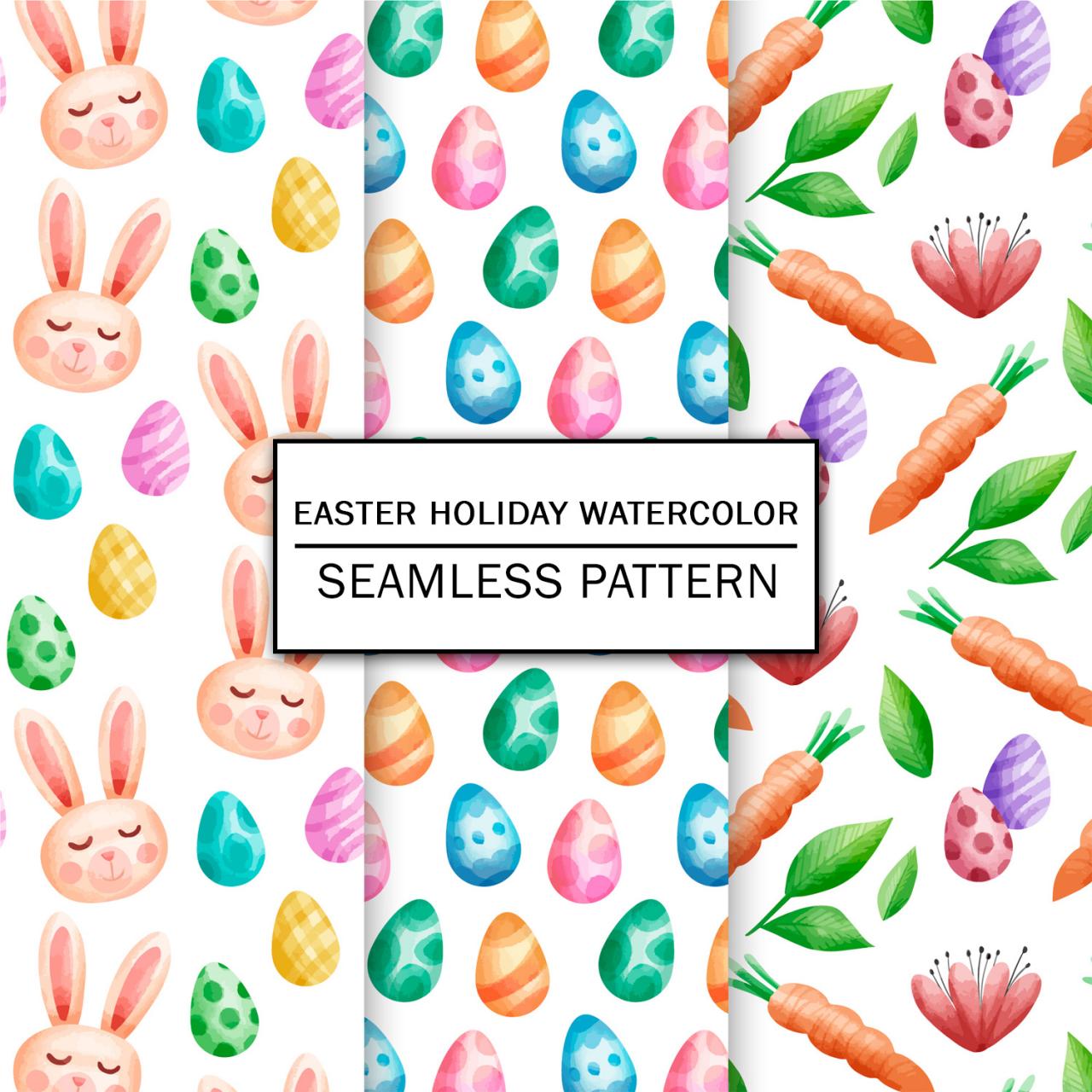 Easter Holiday Watercolor Digital Paper Spring Digital Paper ...
