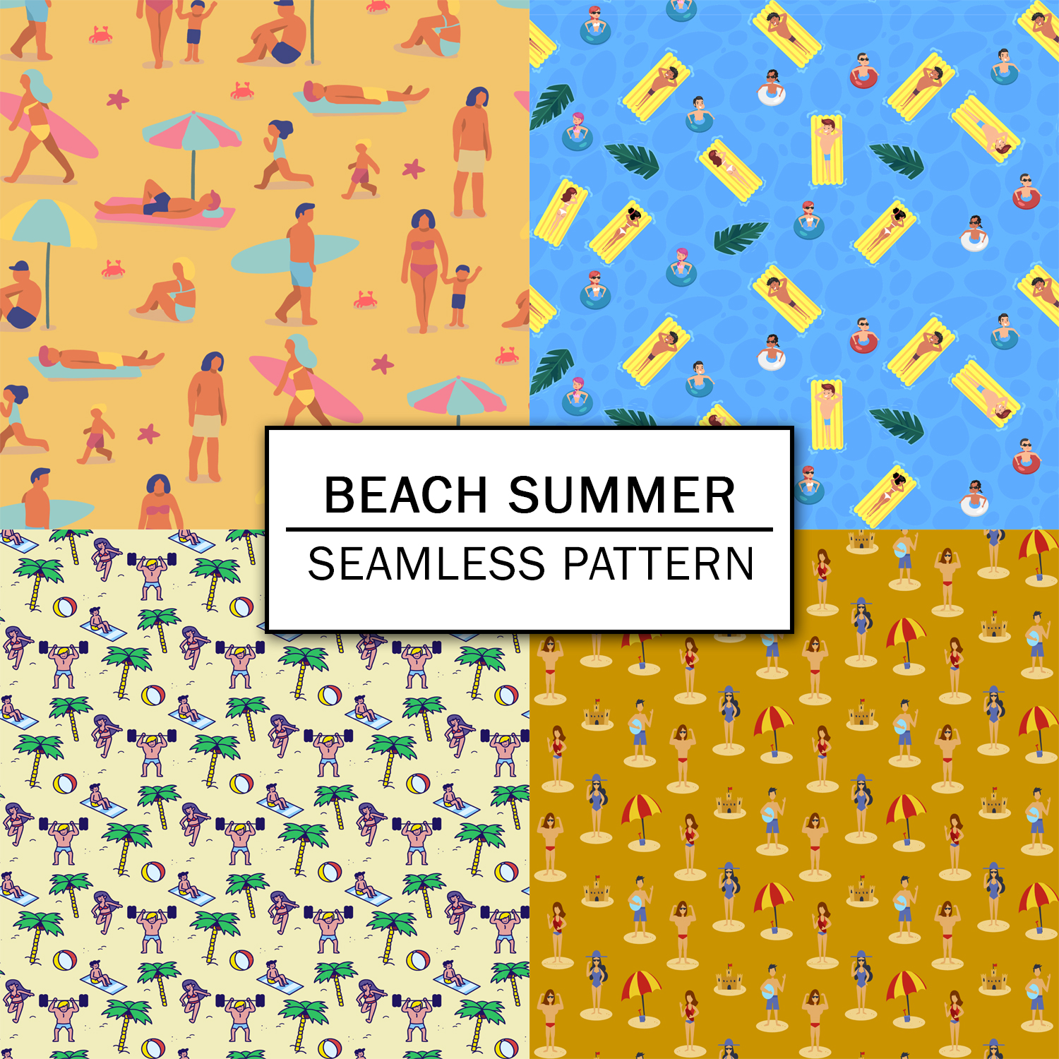 Beach Summer Digital Paper Spring Digital Paper Scrapbooking Paper Set ...
