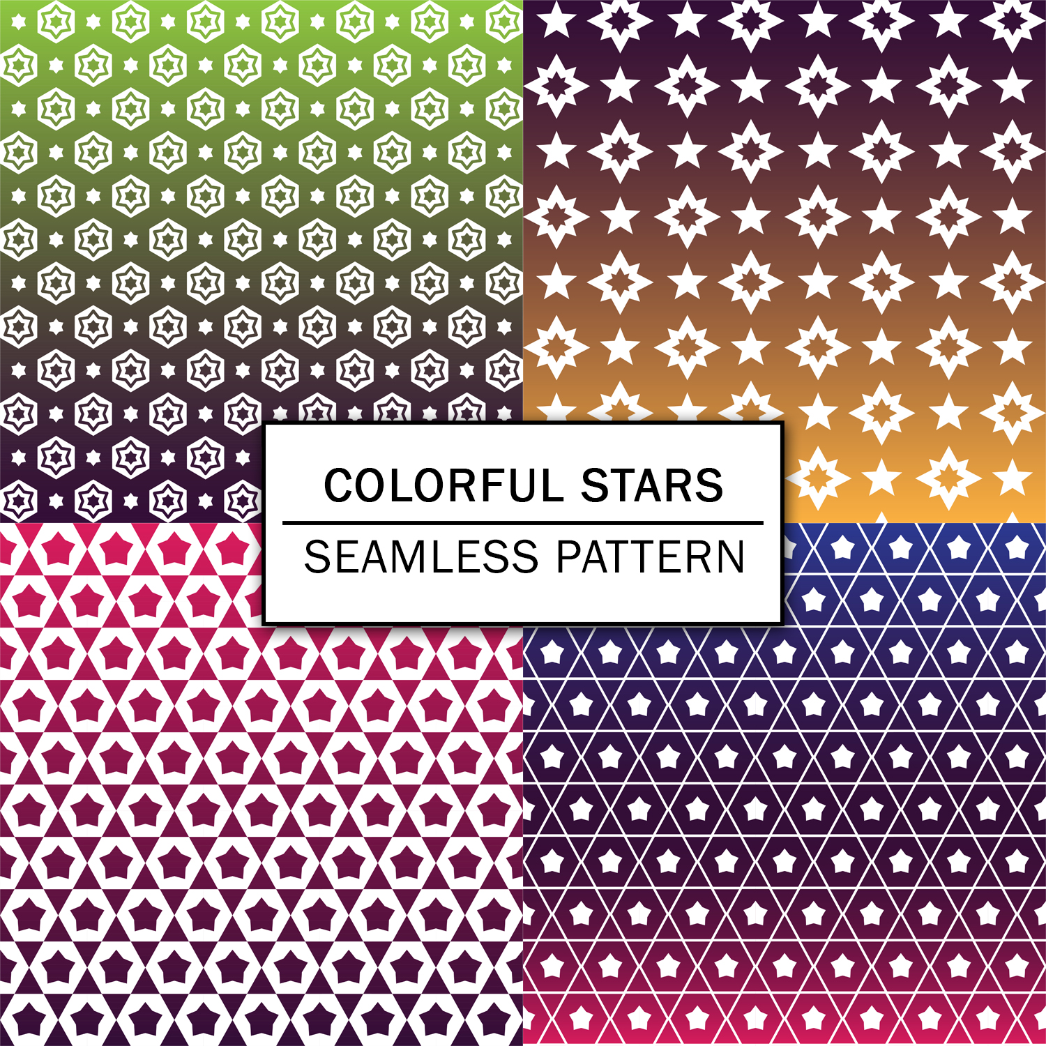 Colorful Stars Digital Paper Spring Digital Paper Scrapbooking Paper ...