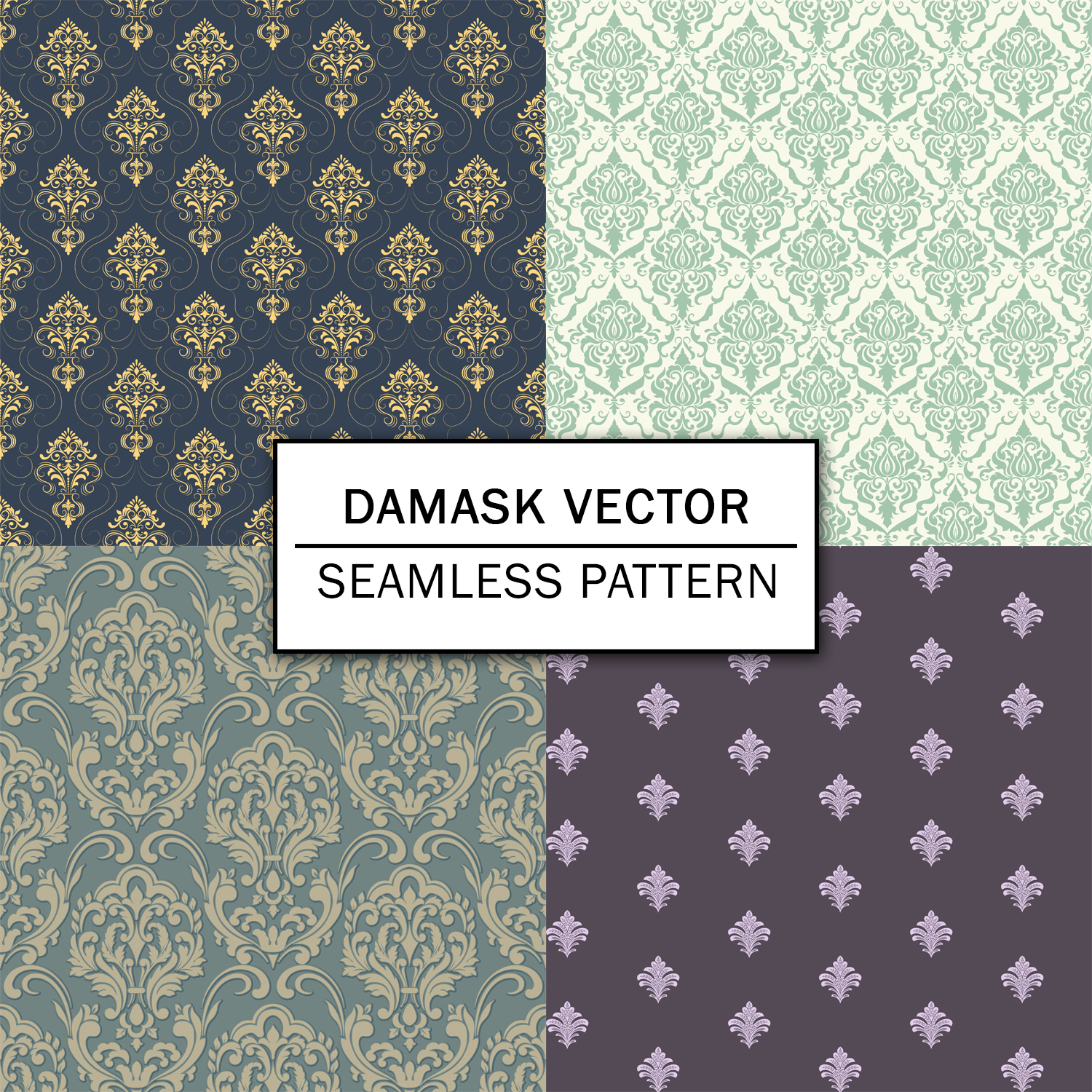 Damask Vector Digital Paper Spring Digital Paper Scrapbooking Paper Set ...