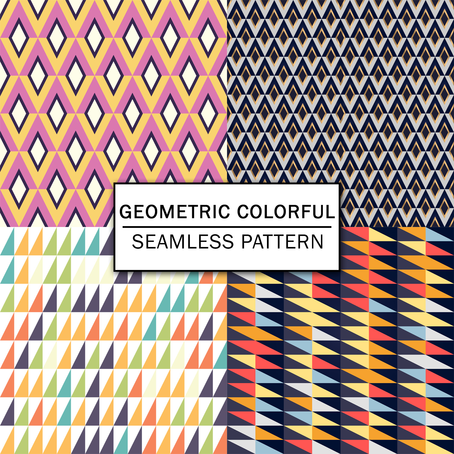 Geometric Colorful Digital Paper Spring Digital Paper Scrapbooking ...
