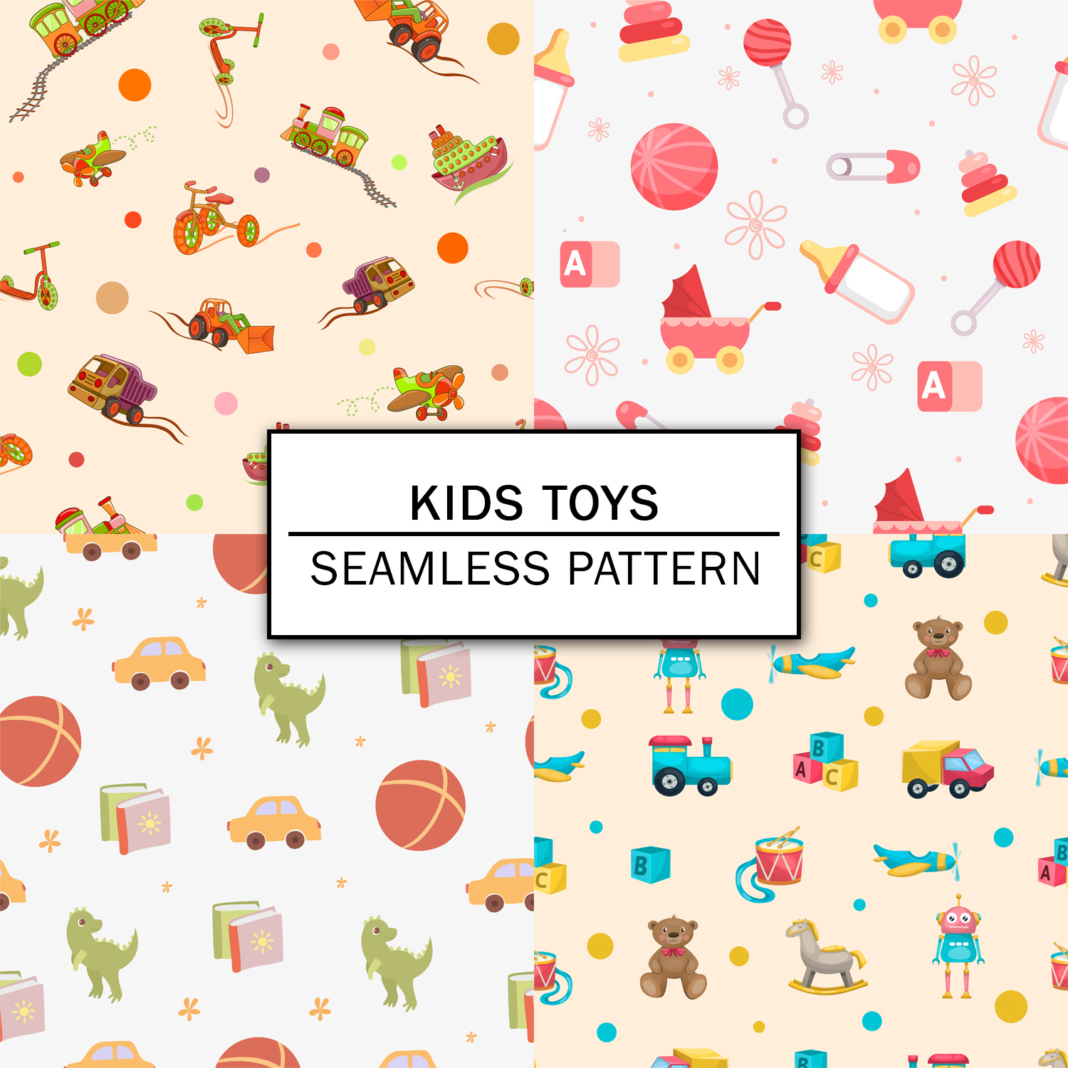 Kids Toys Digital Paper Spring Digital Paper Scrapbooking Paper Set ...